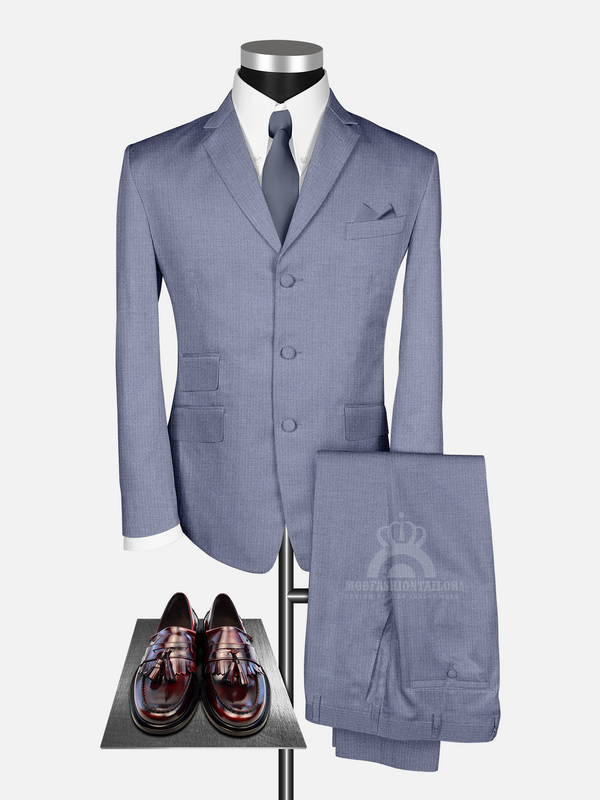 2 Piece 60s Outfits Check Blue Mod Suit – Modfashiontailor