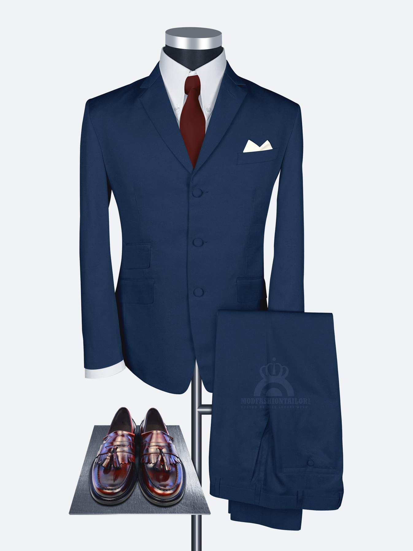 2 Piece Paul Weller Blue Mod Suit – Modfashiontailor