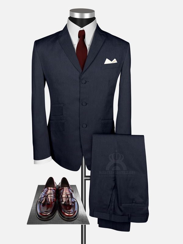 2 Piece Roger Daltrey Dark Navy Mod Suit – Modfashiontailor