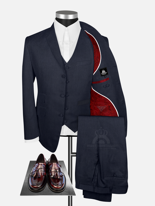 3 Piece Roger Daltrey Dark Navy Mod Suit – Modfashiontailor